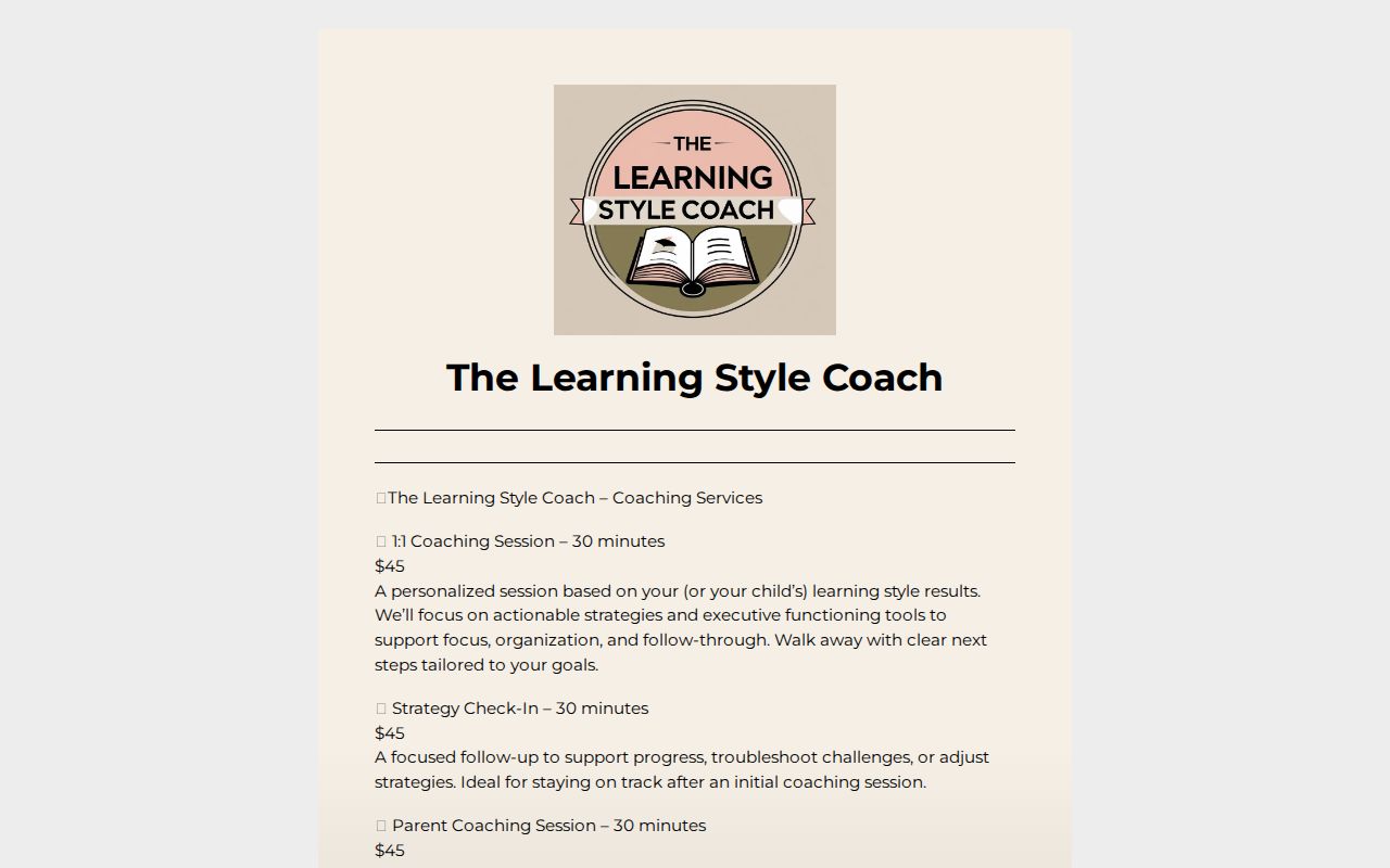 The Learning Style Coach